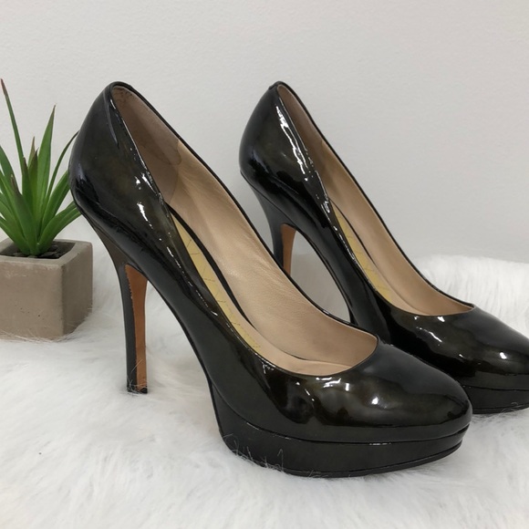 Joan & David | Shoes | Joan David Flipp Patent Leather Black Heels Size ...